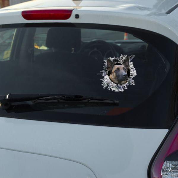 Malinois Breaking Out - Sticker 5" x 5" – German Shepherd Shop