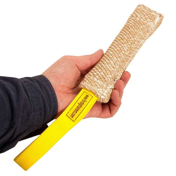 Jute Bite Tug with Loop Handle – 8″ x 1.75″ Natural Puppy Training Tool ...